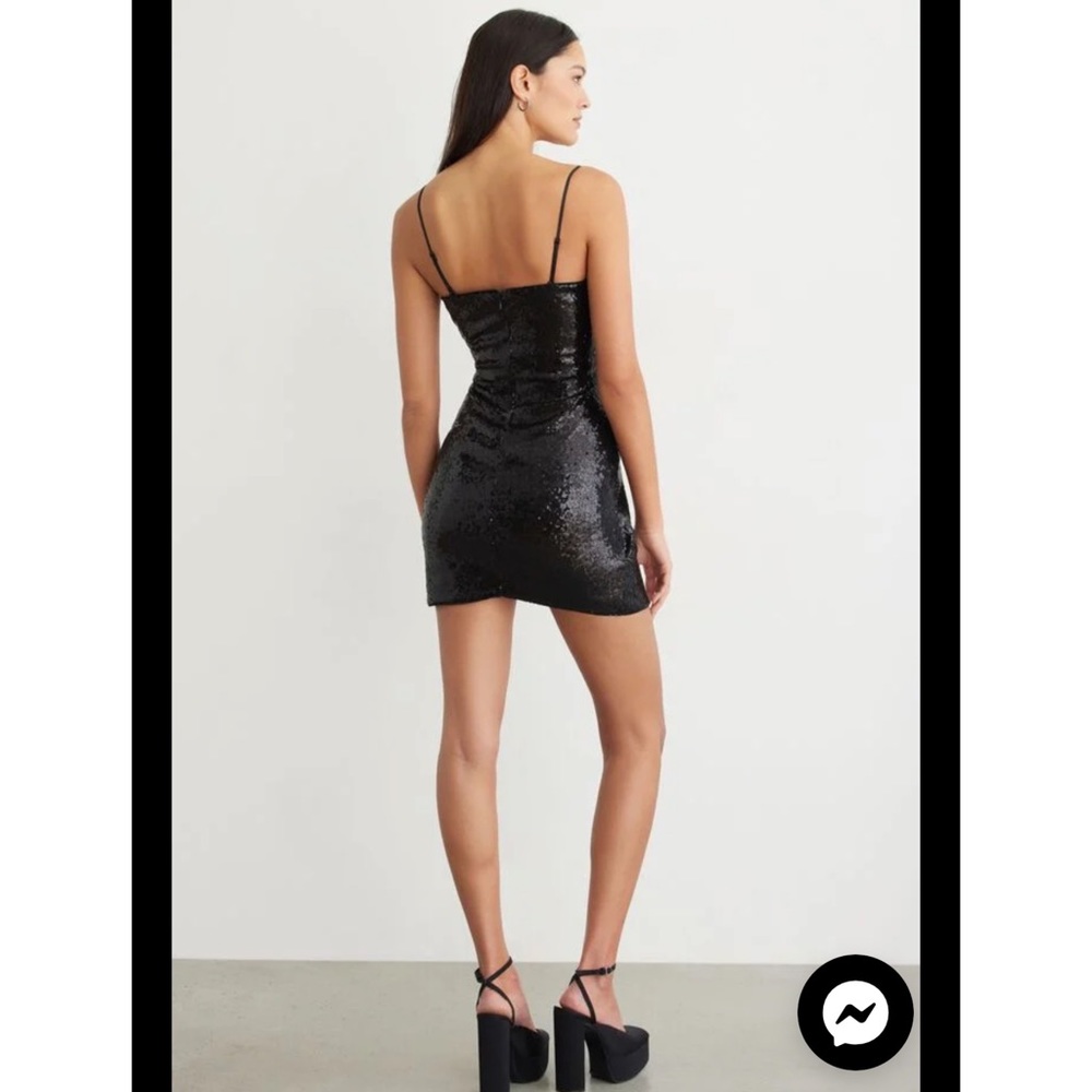 Dynamite Michelle Sequin Dress - Black - Gem